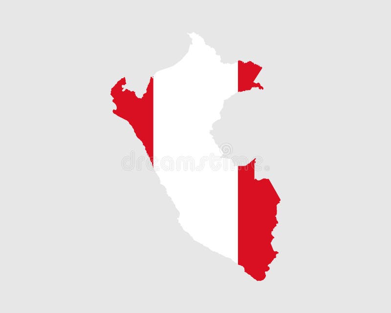 Mapa De Marca De Perú. Mapa De La República De Perú Con La Bandera ...