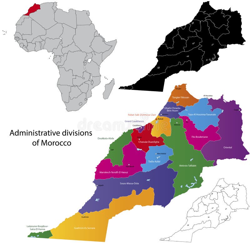 Mapa de Marrocos ilustração do vetor. Ilustração de isolado - 27138716