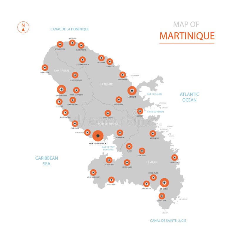 Ejemplo Infographic Del Vector Del Mapa De Martinica Ilustración del ...