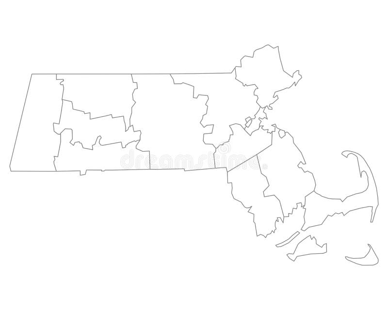 Mapa de Massachusetts ilustración del vector. Ilustración de federal ...
