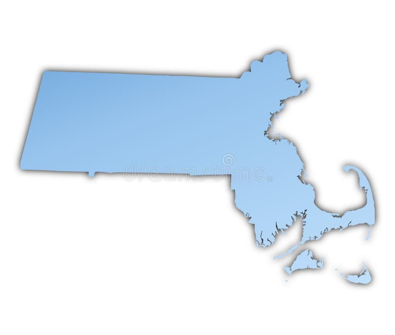 Mapa De Massachusetts (EUA) Ilustração Stock - Ilustração de ...