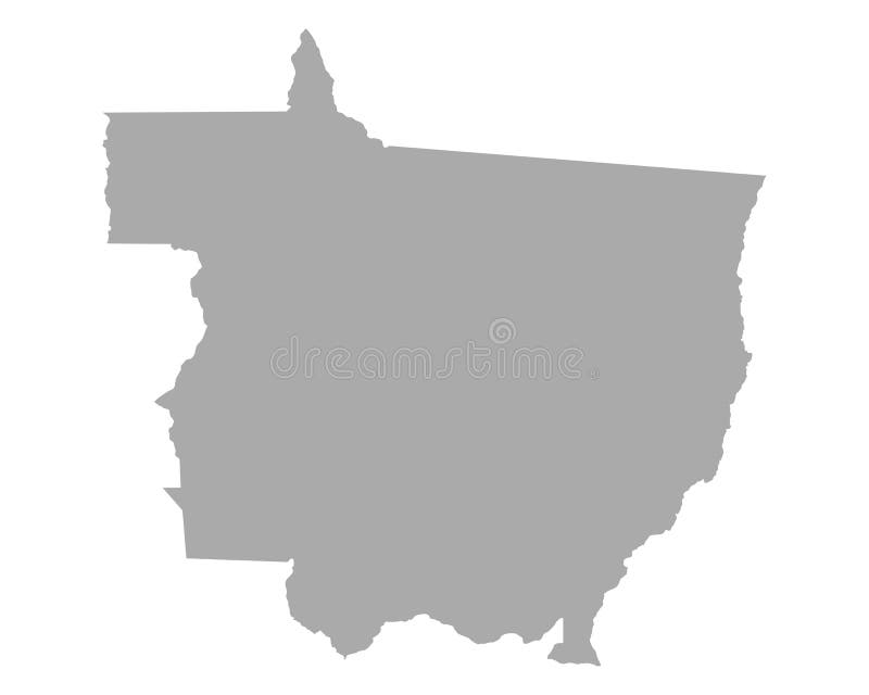Mapa de Mato Grosso ilustração do vetor. Ilustração de curso - 92749418