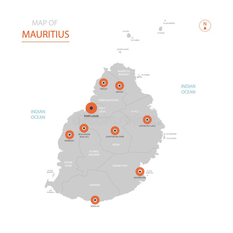 Mapa Mauricio del vector stock de ilustración. Ilustración de frontera ...