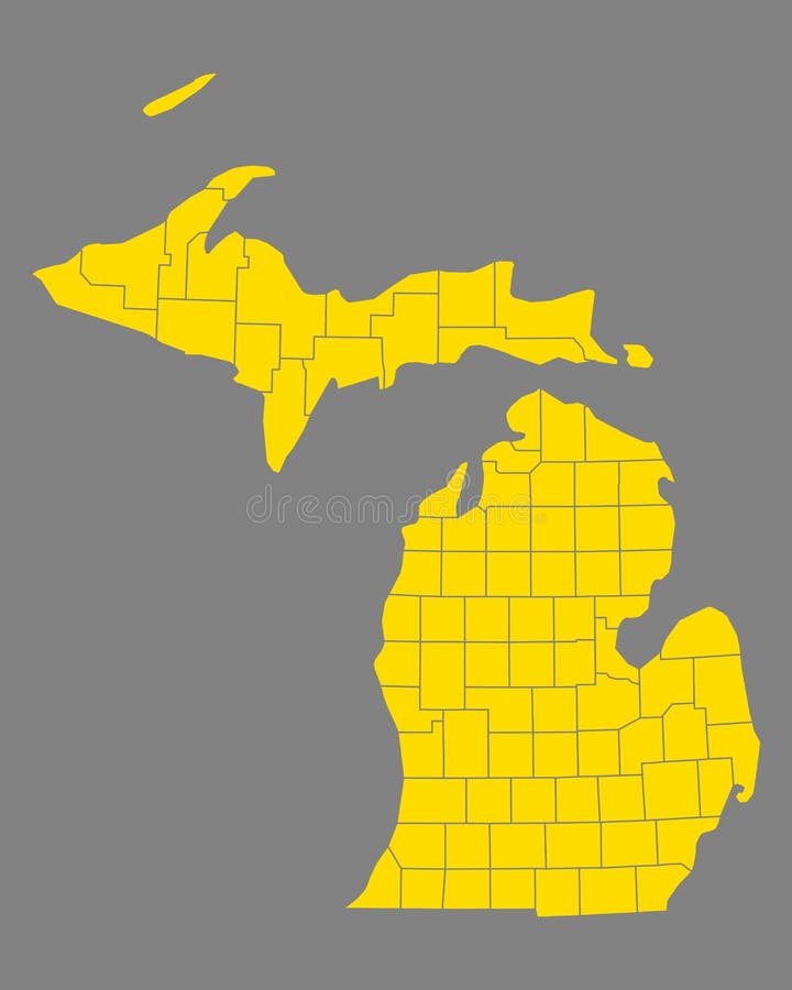 Mapa de Michigan ilustración del vector. Ilustración de aislado - 119626108