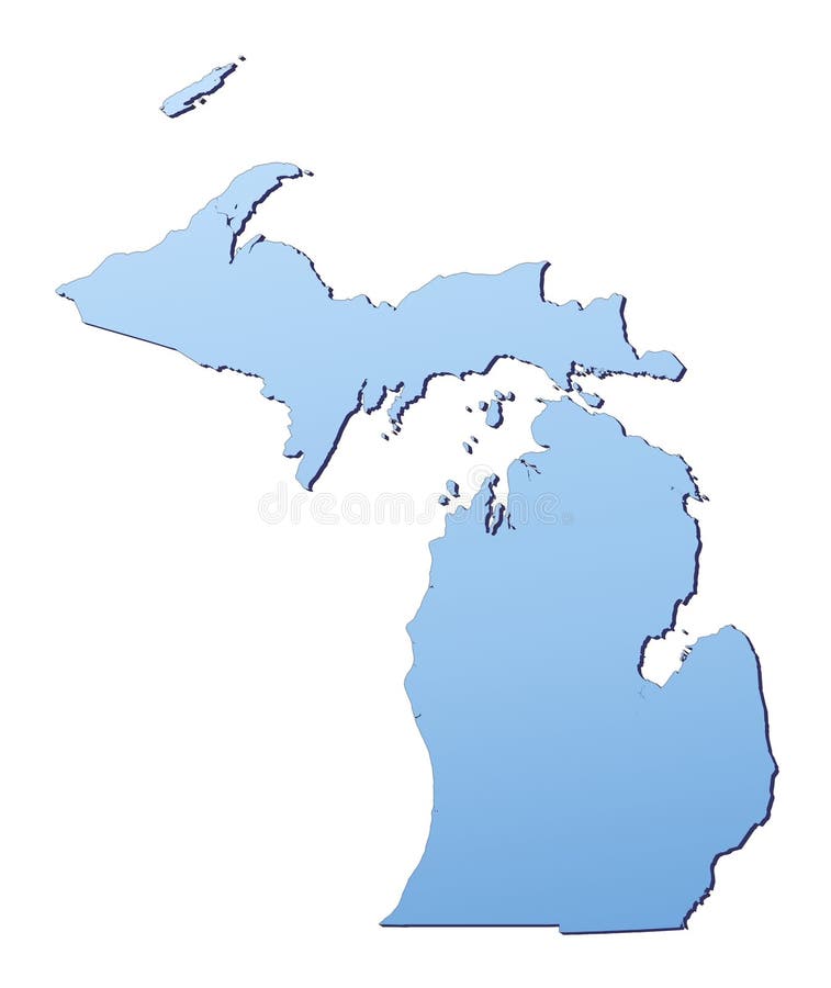 Mapa De Esboço Verde Estilizado De Michigan Ilustração do Vetor ...