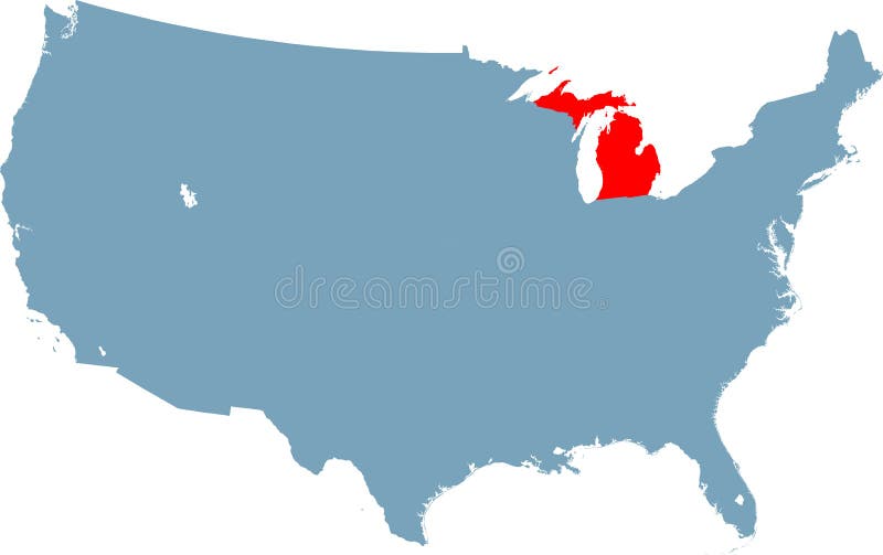 Mapa de michigan ilustración del vector. Ilustración de aislado - 205682388