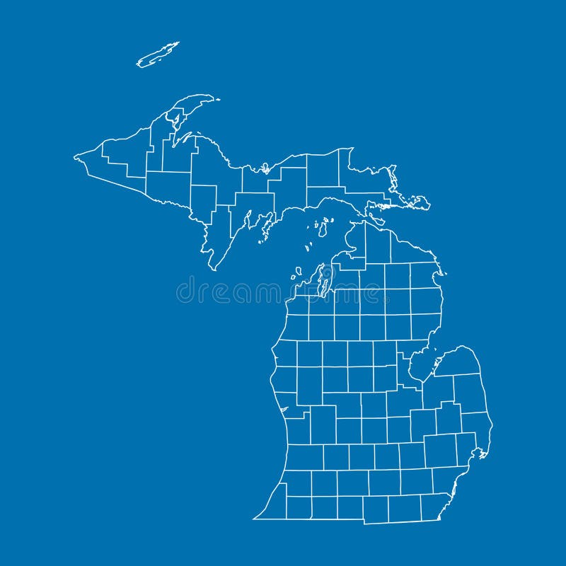 Mapa de michigan ilustración del vector. Ilustración de correspondencia ...