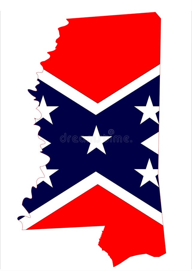 Mapa De Mississippi E Bandeira Confederada Ilustração do Vetor ...
