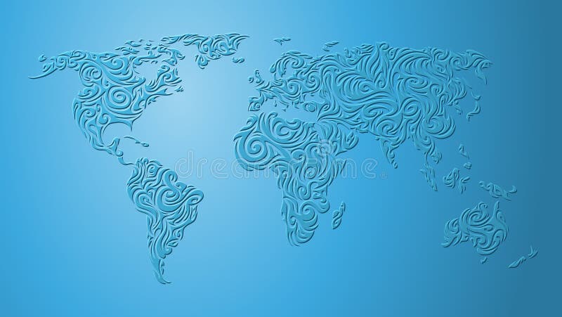 Mapa De Mundo Abstrato, Azul Ilustração Stock - Ilustração de mapa ...