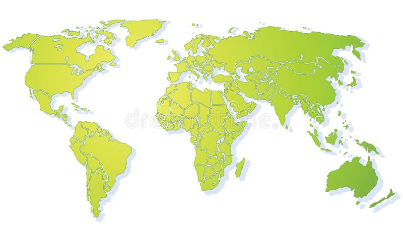 Mapa De Mundo Brilhante Verde-claro Ilustração do Vetor - Ilustração de ...