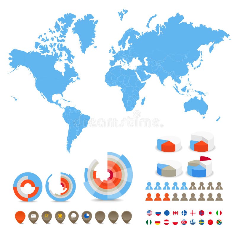 Mapa De Mundo Com Símbolos Especiais Ilustração do Vetor - Ilustração ...