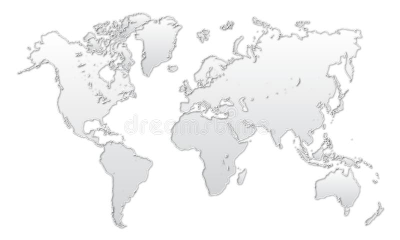 Mapa De Mundo Do Vetor Branco Simples. Ilustração do Vetor - Ilustração ...