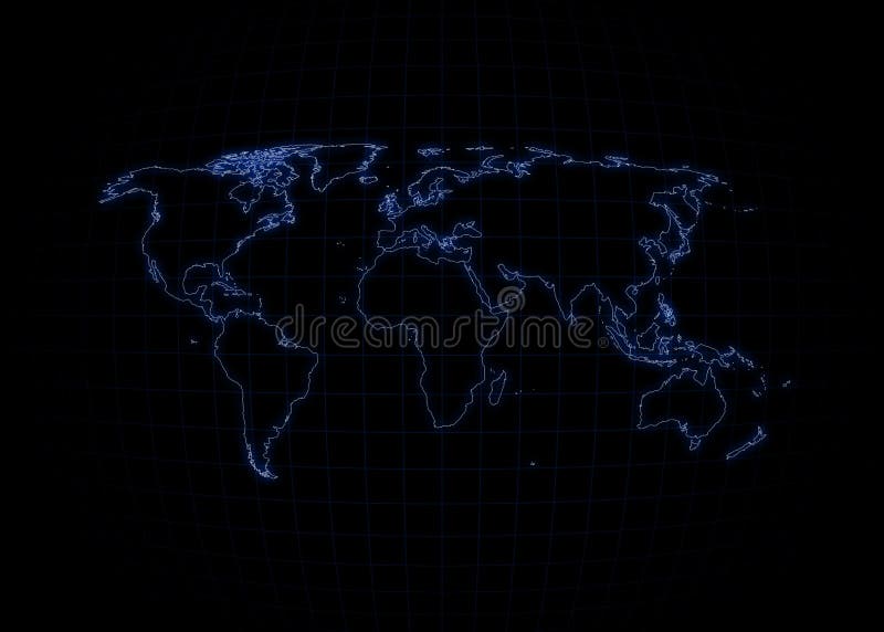 Mapa De Mundo - Esboço De Néon Imagem de Stock - Imagem de silhueta ...