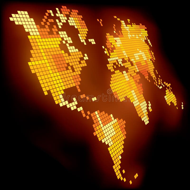 Mapa de mundo luminoso ilustração do vetor. Ilustração de mapa - 6617966