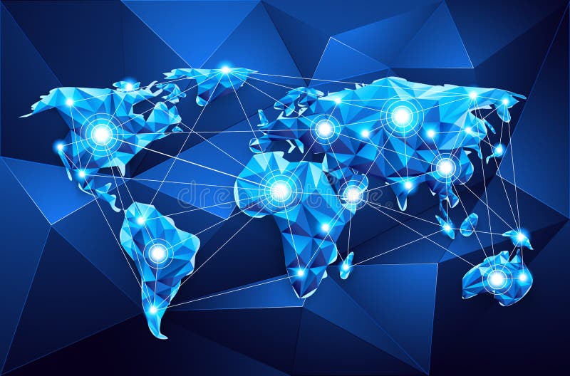 Mapa de mundo Rede global ilustração do vetor. Ilustração de ...