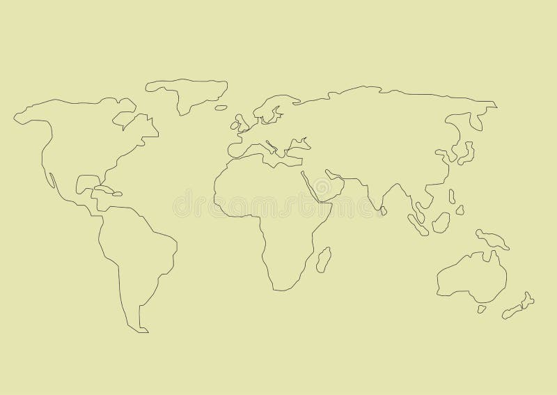 Mapa de mundo simples ilustração do vetor. Ilustração de simples ...