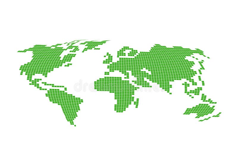 Mapa de mundo verde ilustração do vetor. Ilustração de continente ...
