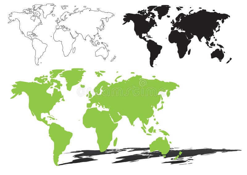Mapa de mundo - vetor ilustração do vetor. Ilustração de estados - 4430644