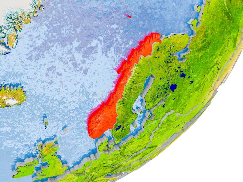 Mapa De Noruega En La Tierra Foto de archivo - Imagen de reino, europeo ...