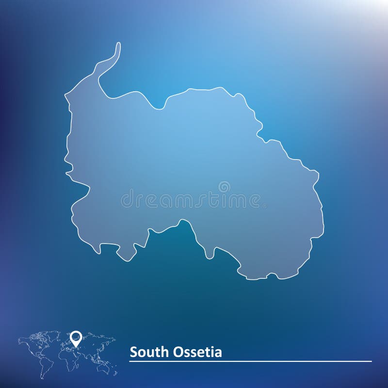 Mapa de Osetia del Sur ilustración del vector. Ilustración de color ...