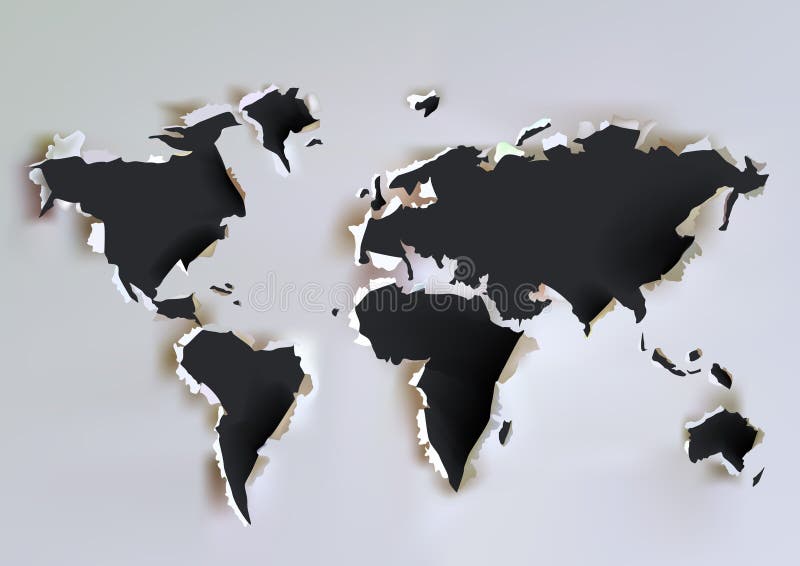 Mapa de papel rasgado ilustração do vetor. Ilustração de furo - 40122629