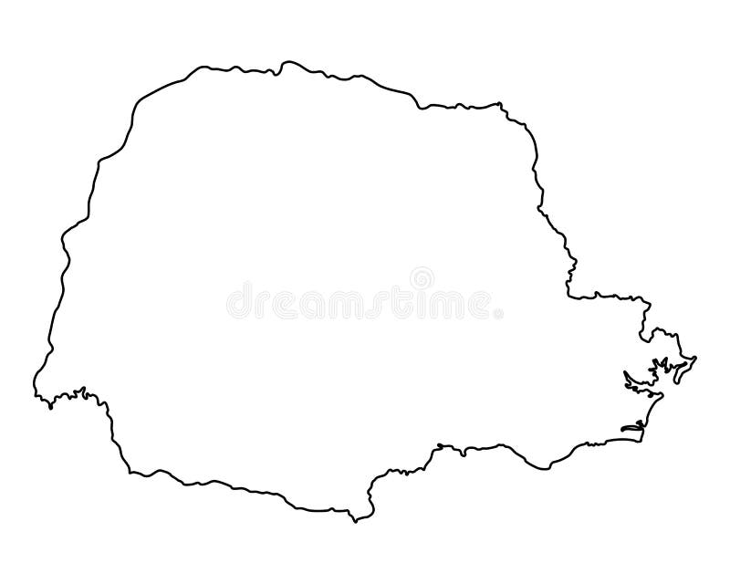 Mapa Administrativo E Político De Parana Com Bandeira Ilustração do ...