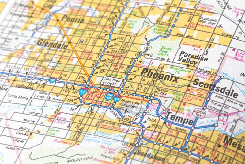 Mapa De Phoenix En Arizona Usa. Fotografía editorial - Imagen de imagen ...