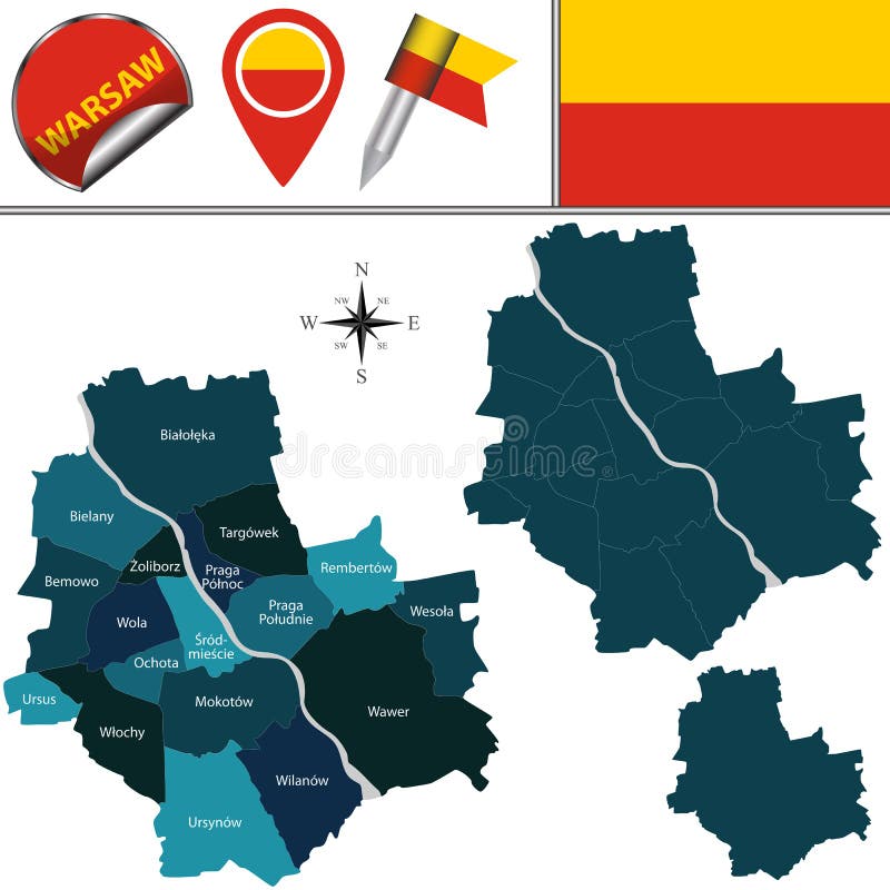 Mapa De Polonia De Varsovia Ilustración del Vector - Ilustración de ...