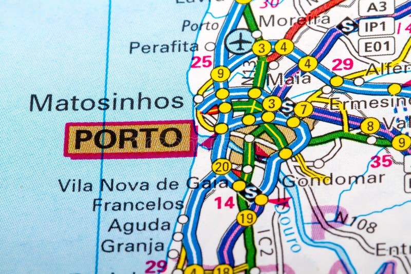 Mapa de Porto imagem de stock. Imagem de estrada, europeu - 36737303
