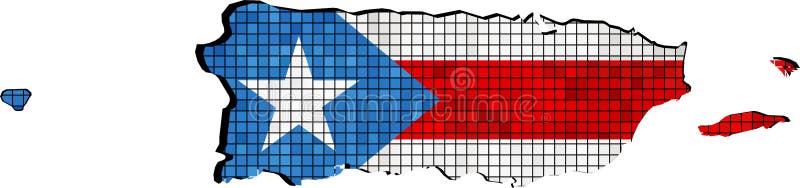 Mapa De Puerto Rico Con La Bandera Dentro Ilustración del Vector ...