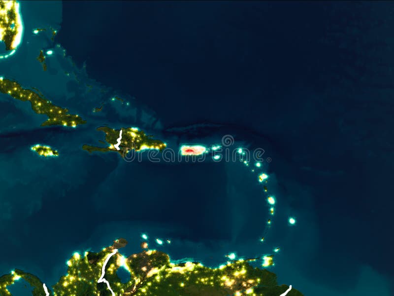Mapa De Puerto Rico En La Noche Stock de ilustración - Ilustración de ...