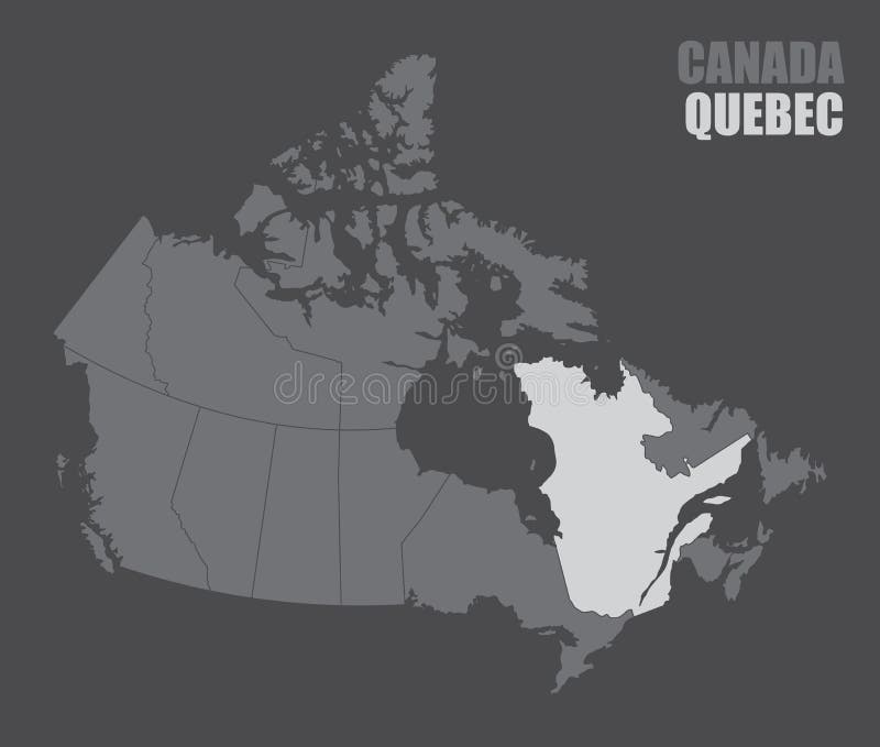 Mapa de Quebec de Canadá stock de ilustración. Ilustración de mundo ...