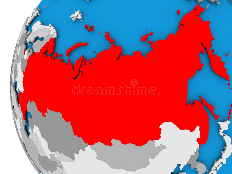 Mapa De Rússia No Globo Político Ilustração Stock - Ilustração de mundo ...