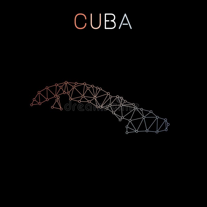 Mapa de red de Cuba ilustración del vector. Ilustración de cuba - 90834147