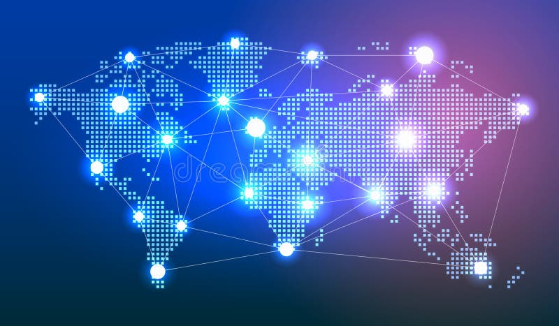 Mapa De Red Global. Conectar El Mundo Stock de ilustración ...