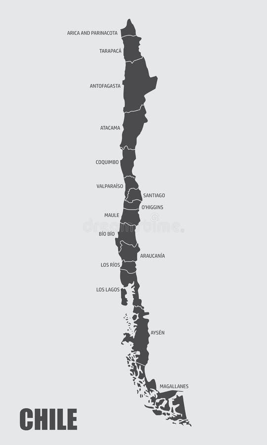 Mapas de regiones chile stock de ilustración. Ilustración de terraplén ...