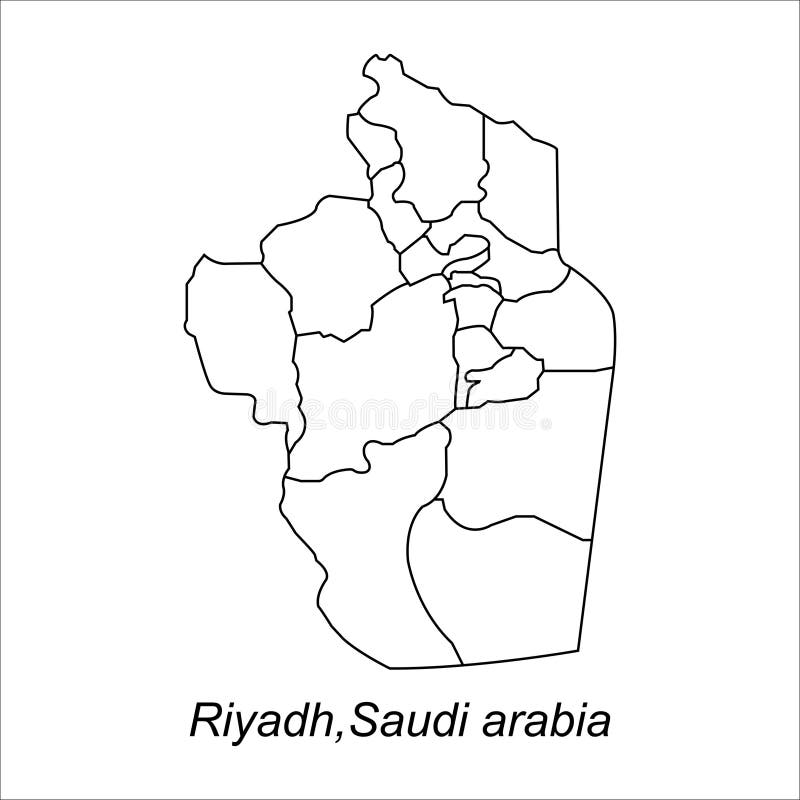Mapa De Riyadh Saudi Arabia Ilustração do Vetor - Ilustração de ...