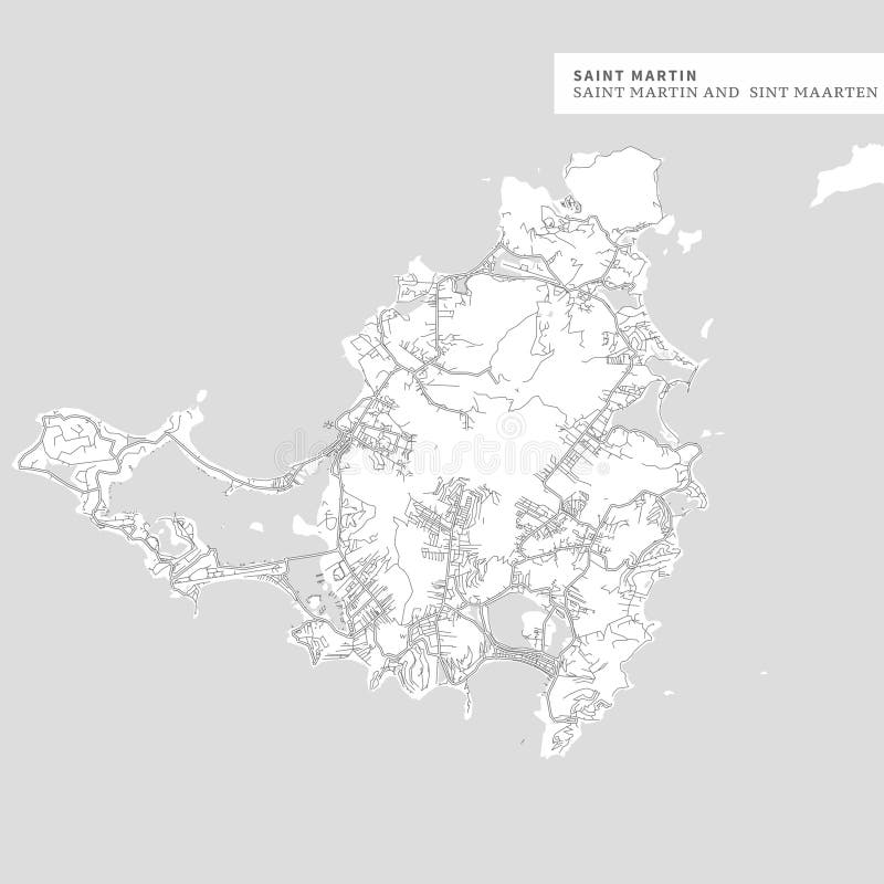 Mapa De Saint Martin Island Ilustração do Vetor - Ilustração de branco ...