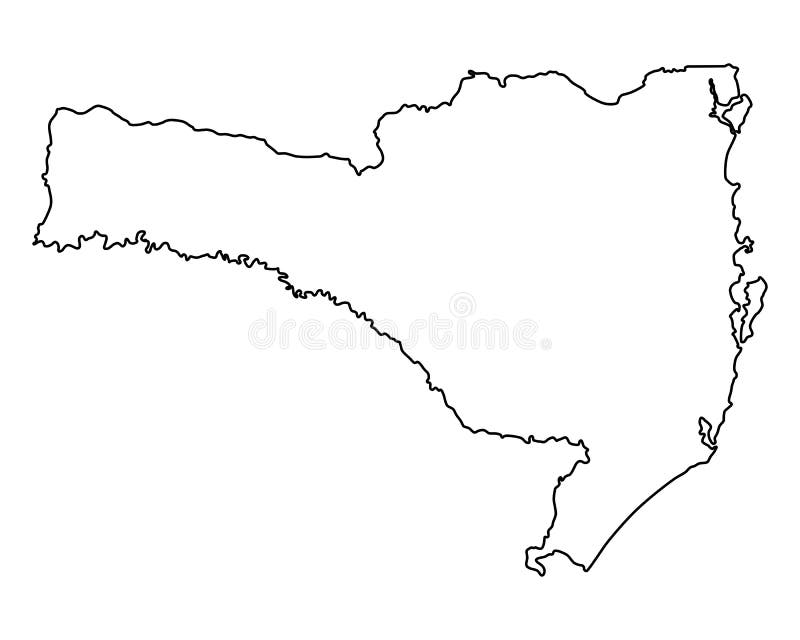 Ilustração Da Silhueta Vetorial Do Mapa Santa Catarina Isolada Em Fundo ...