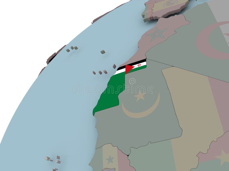 Mapa De Sara Ocidental Com Bandeira Ilustração Stock - Ilustração de ...