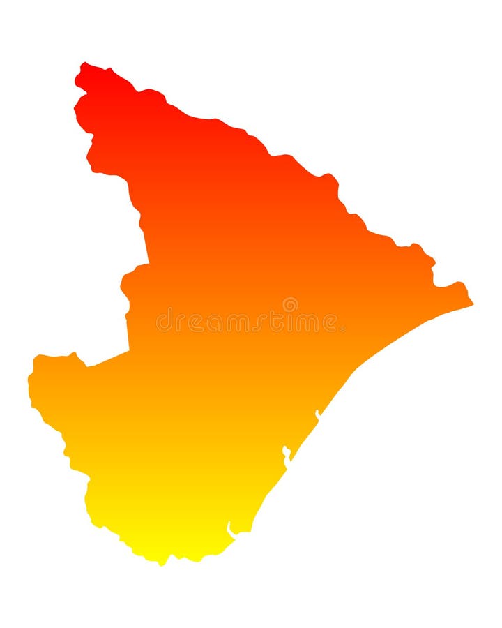 Mapa de Sergipe ilustração do vetor. Ilustração de geografia - 92749709