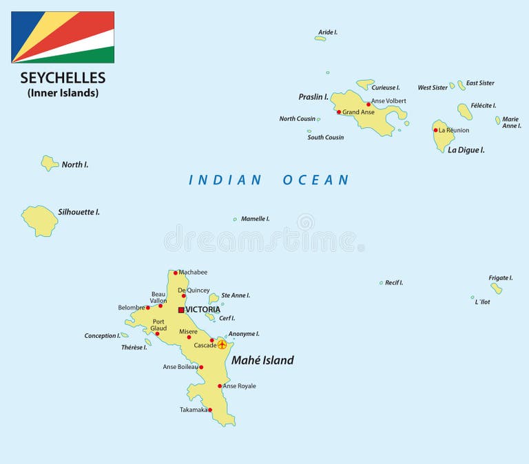 Mapa De Seychelles Con La Bandera Stock de ilustración - Ilustración de ...