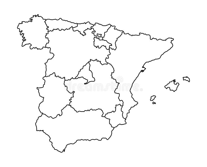 Mapa de Espanha ilustração stock. Ilustração de arte - 114295207