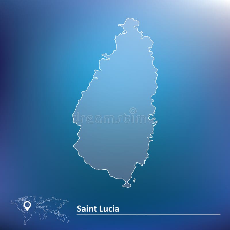 Mapa de St Lucia ilustração do vetor. Ilustração de geografia - 125153071