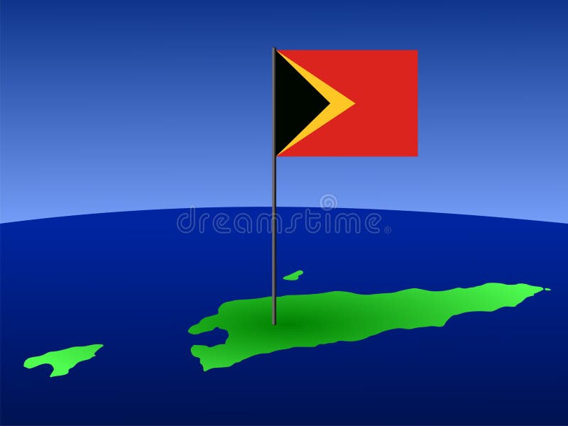 Mapa De Timor Oriental Com Bandeira Ilustração do Vetor - Ilustração de ...