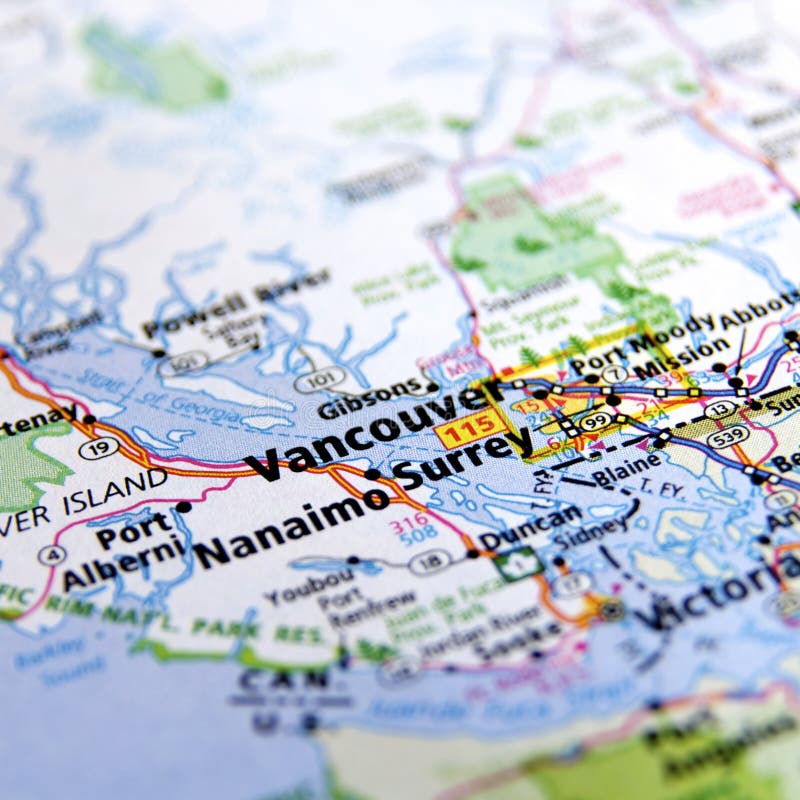 Mapa de Vancouver foto de archivo. Imagen de vancouver - 42373992