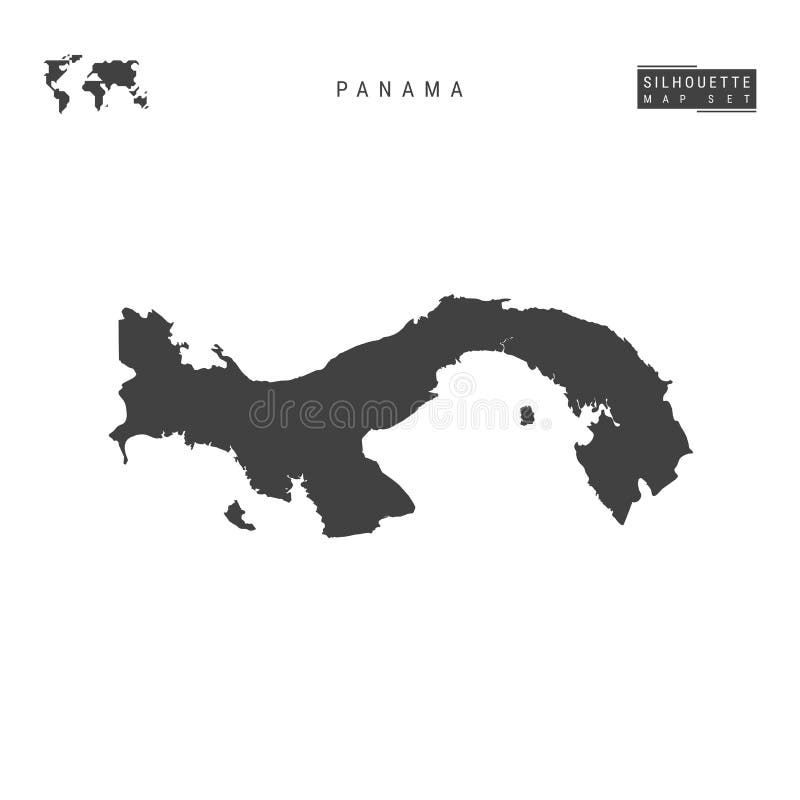 Mapa De Vector De Panama Aislado En Fondo Blanco. Mapa De Silueta Negra ...