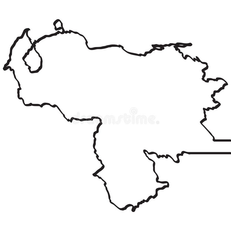 Mapa De Venezuela Línea Continua Ilustración del Vector - Ilustración ...