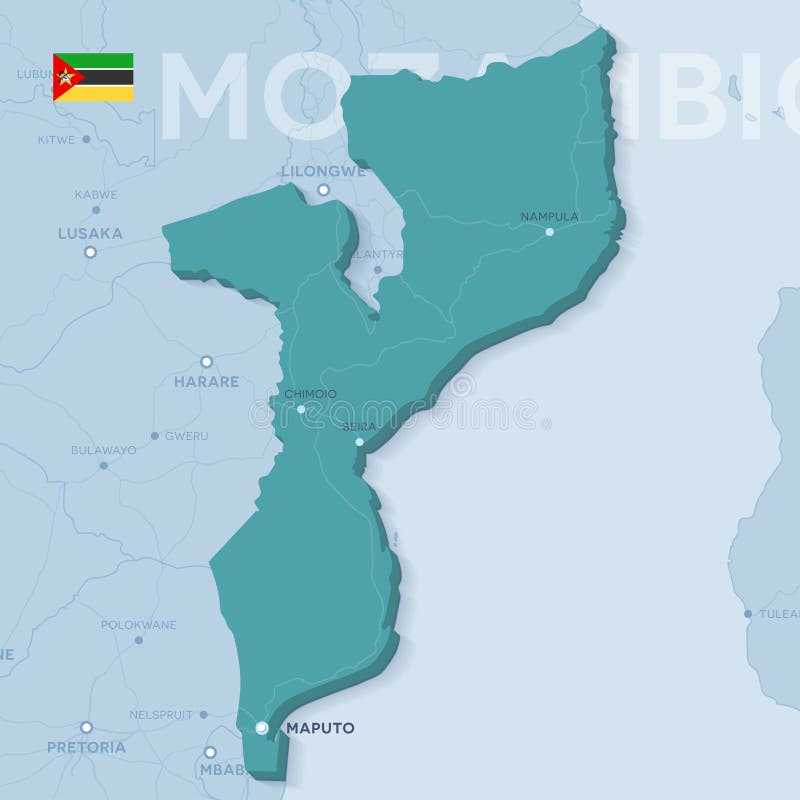 Mapa De Estradas De Moçambique Ilustração do Vetor - Ilustração de ...