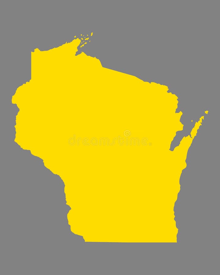 Mapa de Wisconsin ilustración del vector. Ilustración de recorrido ...